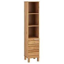 Hochschrank Home Affaire "JOSIE", beige (gelaugt natur), B:30cm H:150cm T:30cm, Massivholz, Schr&auml;nke, Hochschrank, Breite 30 cm, aus Massivholz, verstellbare Einlegeb&ouml;den, Metallgriffe