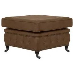 Polsterhocker Home Affaire "Aarburg", braun (cognac), B:75cm H:50cm T:70cm, 100% Polyester, Hocker, Polsterhocker, passend zur Serie "Aarburg"