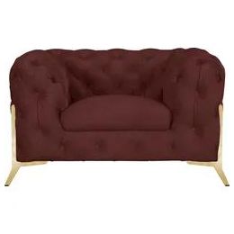 Chesterfield-Sessel Home Affaire "Amaury Sessel", rosa (rose), B:125cm H:75cm T:97cm, Struktur (100% Polyester9;Samtoptik (100% Polyester), Sessel, aufw&auml;ndige Knopfheftung, moderne Chesterfield Optik, Fu&szlig;farbe w&auml;hlbar