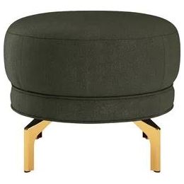 Sit & More Polsterhocker SIT & MORE "Orient 3", gr&uuml;n (dunkelgr&uuml;n), B:63cm H:46cm T:63cm, 100% Polyester, Hocker, Polsterhocker, goldfarbene Metallf&uuml;&szlig;e