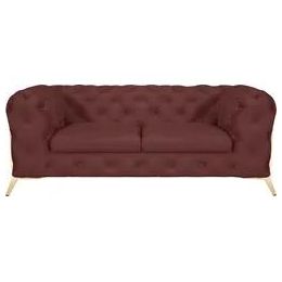 Chesterfield-Sofa Home Affaire "Amaury", rosa (rose), B:185cm H:75cm T:99cm, Struktur (100% Polyester9;Samtoptik (100% Polyester), Sofas, aufw&auml;ndige Knopfheftung, moderne Chesterfield Optik, Fu&szlig;farbe w&auml;hlbar