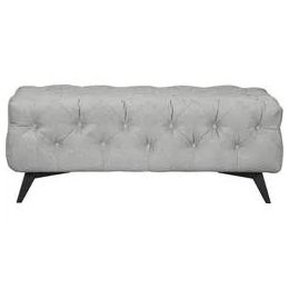 Polsterhocker Home Affaire "Amaury", silber, B:120cm H:45cm T:80cm, Struktur (100% Polyester);Samtoptik (100% Polyester), Hocker, Polsterhocker, Chesterfield-Optik, Breite 120cm, Fu&szlig;farbe w&auml;hlbar