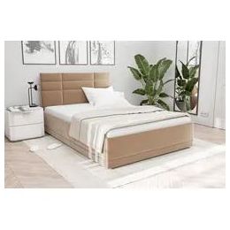Polsterbett "Prag", beige, B:140cm L:210cm, Bezug 100% Polyester, Polsterung: Polsterwatte, Material Gestell: gepolsterter Holzwerkstoff, Westfalia Schlafkomfort, Betten, Polsterbett, 3 Matraztenarten w&auml;hlbar, mit und ohne Bettkasten