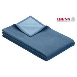 Wohndecke Ibena "Cotton Pur", blau (blau, hellblau), B:100cm L:140cm, Obermaterial: 100% Baumwolle, Wohndecken, Wohndecke, in trendigen Farben
