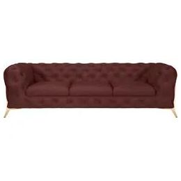 Chesterfield-Sofa Home Affaire "Amaury", rosa (rose), B:243cm H:75cm T:99cm, Struktur (100% Polyester9;Samtoptik (100% Polyester), Sofas, aufw&auml;ndige Knopfheftung, moderne Chesterfield Optik, Fu&szlig;farbe w&auml;hlbar