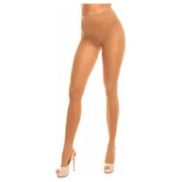Feinstrumpfhose GLAMORY "Satin", Damen, Gr. 40/42, beige (makeup), Obermaterial: 82% Polyamid, 18% Elasthan, gl&auml;nzend, transparent, uni, elastisch, Strumpfhosen Feinstrumpfhose, mit zus&auml;tzlichen Verst&auml;rkungen