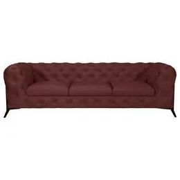 Chesterfield-Sofa Home Affaire "Amaury", rosa (rose), B:243cm H:75cm T:99cm, Struktur (100% Polyester9;Samtoptik (100% Polyester), Sofas, aufw&auml;ndige Knopfheftung, moderne Chesterfield Optik, Fu&szlig;farbe w&auml;hlbar