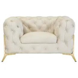 Chesterfield-Sessel Home Affaire "Amaury Sessel", beige, B:125cm H:75cm T:97cm, Struktur (100% Polyester9;Samtoptik (100% Polyester), Sessel, aufw&auml;ndige Knopfheftung, moderne Chesterfield Optik, Fu&szlig;farbe w&auml;hlbar