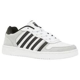 Sneaker K-Swiss "Court Palisades", Herren, Gr. 43, schwarz (wei&szlig;, grau, schwarz), Leder, Schuhe Sneaker