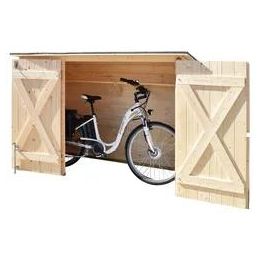 Fahrradbox Weka, beige (natur), B:205cm H:151cm T:84cm, Massivholz, Aufbewahrungsboxen, M&uuml;lltonnenbox, BxTxH: 205x84x151 cm