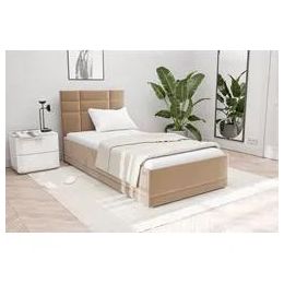 Polsterbett "Prag", beige, B:120cm L:210cm, Bezug 100% Polyester, Polsterung: Polsterwatte, Material Gestell: gepolsterter Holzwerkstoff, Westfalia Schlafkomfort, Betten, Polsterbett, 3 Matraztenarten w&auml;hlbar, mit und ohne Bettkasten