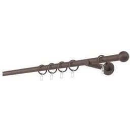 Gardinenstange mydeco "20mm Ball Wandtr&auml;ger 12 cm", braun, L:380cm, Gardinenstangen