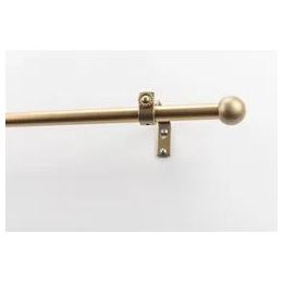 Gardinenstange Garesa "BOLTI mit offenem Tr&auml;ger", gold (mattgoldfarben), L:240cm &Oslash;:16mm, Metall, Gardinenstangen, Vorhanggarnitur, verl&auml;ngerbar, Wandmontage, ohne Ringe