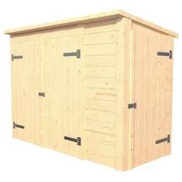 Ger&auml;tehaus Weka "Multibox" mit Regalsystem, 19mm-Pultdach mit Bitumendachbelag", beige (natur), Massivholz, Ger&auml;teh&auml;user, mit verschlie&szlig;barem Seitenschrank