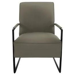 K+w Komfort & Wohnen Cocktailsessel K+W KOMFORT & WOHNEN, beige (zypresse), B:62cm H:77cm T:83cm, Sessel, Cocktailsessel, mit bezogenen Armlehnen, Gestell in Metall schwarz Struktur