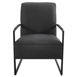 K+w Komfort & Wohnen Cocktailsessel K+W KOMFORT & WOHNEN, schwarz, B:62cm H:77cm T:83cm, Sessel, Cocktailsessel, mit bezogenen Armlehnen, Gestell in Metall schwarz Struktur