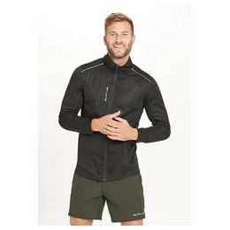 Laufjacke ELITE LAB "Heat X2", Herren, Gr. L, schwarz, 100% Polyester, unifarben, normal, hoch geschlossener Ausschnitt, Jacken, aus winddichtem Material