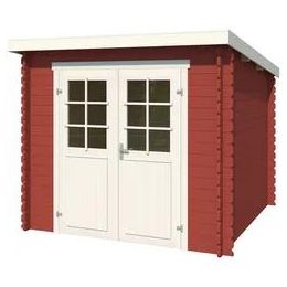 Gartenhaus Lasita Maja "Indi 175", rot (schwedenrot), ohne Fu&szlig;boden, ohne Dacheindeckung, Holzwerkstoff, Gartenh&auml;user, Gartenhaus, Blochbohlenhaus 28mm, Fundamentmass 2300x1750, Schwedenrot