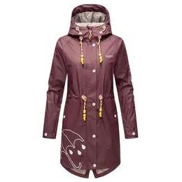 Outdoorjacke Marikoo "Dancing Umbrella", Damen, Gr. M, rot (weinrot), Obermaterial: 70% Polyester, 30% Polyurethan, Innenseite: 100% Polyester, Futter: 100% Polyester; Wattierung: 100% Polyester; &Auml;rmelfutter: 100% Polyester, Jacken Outdoorjacke, mit einer gro&szlig;en Kapuze