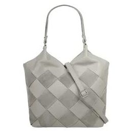 Shopper Samantha Look, Damen, Gr. B/H/T: 30cm x 23cm x 14cm onesize, grau, Leder, Taschen Shopper, echt Leder, Made in Italy