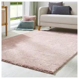 Hochflor-Teppich ANDIAMO "Chicago", rosa (altrosa), B:120cm H:40mm L:170cm, Obermaterial: 100% Polypropylen, Teppiche, Uni Farben, weich & kuschelig, ideal im Wohnzimmer & Schlafzimmer