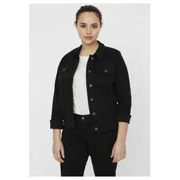 Jeansjacke Vero Moda CURVE "VMRUNA LS SLIM DNM JCK MIX GA CUR NOOS", Damen, Gr. 46, schwarz, Denim/Jeans, Obermaterial: 72% Baumwolle, 26% Polyester, 2% Elasthan, unifarben, kurz, Jacken Jeansjacke