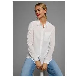 Longbluse OTTO products, Damen, Gr. 46, wei&szlig;, Web, Obermaterial: 100% Viskose (LENZINGTM ECOVEROTM), figurumspielend h&uuml;ftbedeckend, &Auml;rmel mit &Auml;rmelschlitz Manschette, Blusen Longbluse