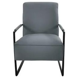 K+w Komfort & Wohnen Cocktailsessel K+W KOMFORT & WOHNEN, blau (aqua), B:62cm H:77cm T:83cm, Sessel, Cocktailsessel, mit bezogenen Armlehnen, Gestell in Metall schwarz Struktur