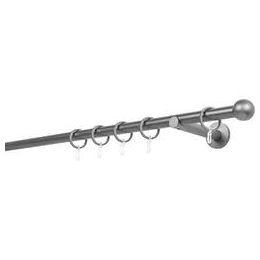 Gardinenstange mydeco "20mm Ball Wandtr&auml;ger 12 cm", grau (anthrazit), L:180cm, Gardinenstangen