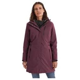 Parka Killtec "KOW 165 WMN PRK", Damen, Gr. 42, lila (pflaume), Obermaterial: 100% Polyester;Futter: 100% Polyester;F&uuml;llung: 100% Polyester, Jacken Parka, Wasser- und winddichter Parka mit Teddyfleece und abnehmbarer Kapuze