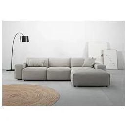 Ecksofa Home Affaire "Glimminge auch in Breitcord, Feincord, Boucl&eacute; + Easy care-Bezug", grau (hellgrau), B:294cm H:71cm T:191cm, 100% Polyester, Sofas, Ecksofa, L-Form, Breite 294, Zierkissen
