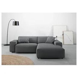 Ecksofa Home Affaire "Glimminge L-Form auch in Breitcord, Feincord + Easy care-Bezug", grau (anthrazit), B:234cm H:71cm T:191cm, 100% Polyester, Sofas, Ecksofa, Breite 234, Zierkissen