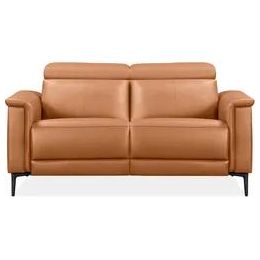 2-Sitzer OTTO HOME "Lund, mit Relaxfunktion und Kopfteilverstellung", braun (cognac), B:160cm H:97cm T:100cm, Kunstleder 100% Polyurethan, Sofas, manuell od. elektrisch (m.USB-C), Echtleder, Kunstleder, Webstoff