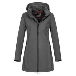 Softshelljacke Alessandro Salvarini "Alessia", Damen, Gr. S (36), grau (dunkelgrau), Obermaterial: 96% Polyester, 4% Elasthan; Innenseite: 100% Polyester, Jacken Softshelljacke, lang mit abnehmbarer Kapuze