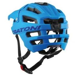 Mountainbikehelm Cratoni "MTB-Fahrradhelm AllTrack" Gr. 59, blau (blau gummiert), Helme, 59/61 Kopfumfang: 59cm - 61cm, Reflektoren, dreifache H&ouml;henverstellung