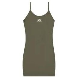 T-Shirt Alpha Industries "Basic Dress SL W", Damen, Gr. S, gr&uuml;n (schwarz olive), Obermaterial: 95% Baumwolle, 5% Elastan, Shirts T-Shirt