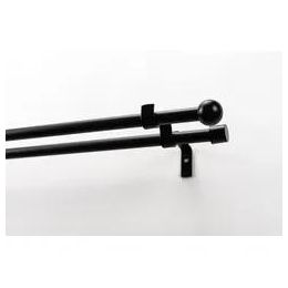 Gardinenstange Garesa "BOLTI mit offenem Tr&auml;ger", schwarz, L:290cm &Oslash;:16mm, Metall, Gardinenstangen, Vorhanggarnitur, verl&auml;ngerbar, Wandmontage, ohne Ringe
