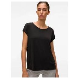 V&eacute;ro Moda Rundhalsshirt VERO MODA "VMAVA PLAIN SS TOP GAJRS NOOS", Damen, Gr. XL, schwarz, Jersey, Obermaterial: 95% Lyocell (TENCELTM), 5% Elasthan, unifarben, regular fit normal, Rundhals, Shirts Rundhalsshirt, Materialmix, regular fit, Topseller