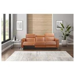 3-Sitzer OTTO HOME "LUND B: 222 cm - OTTO. Verl&auml;ssliche Qualit&auml;t. Mit Relaxfunktion", braun (cognac), B:222cm H:97cm T:100cm, Kunstleder 100% Polyurethan, Sofas, in 2 Sitzen (links/rechts), manuell/elektrisch (USB-C), Kopfteilverst.