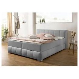 Boxbett Home Affaire "Chelles", grau, B:167cm L:225cm, Komplettbetten, inkl. Topper und Bettkasten