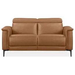 2-Sitzer OTTO HOME "Lund, mit Relaxfunktion und Kopfteilverstellung", braun (cognac), B:160cm H:97cm T:100cm, Echtleder 100% Echtleder;Kunstleder 100% Polyurethan, Sofas, manuell od. elektrisch (m.USB-C), Echtleder, Kunstleder, Webstoff