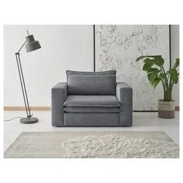 Loveseat Home Affaire "PIAGGE", grau (anthrazit), B:125cm H:83cm T:91cm, Sessel, Hochwertiger Cord, trendiger Loveseat