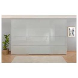 Schwebet&uuml;renschrank Rauch "Kleiderschrank Schrank Garderobe KOLUNA mit hochwertiger Glasfront", grau (seidengrau, glas seidengrau), B:360cm H:229cm T:62cm, Holzwerkstoff, Schr&auml;nke, Schwebet&uuml;renschrank, inkl. 2 Innenschubladen sowie extra Einlegeb&ouml;den MADE IN GERMANY