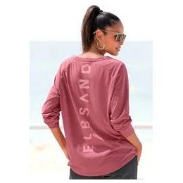 Longsleeve ELBSAND "Tira", Damen, Gr. M (38), lila (mauve meliert), Jersey, Obermaterial: 50% Baumwolle, 50% Polyester, meliert, figurumspielend h&uuml;ftlang, Rundhals, Shirts, mit Logodruck hinten, Langarmshirt, sportlich-casual, Topseller