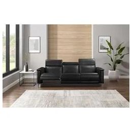 3-Sitzer OTTO HOME "LUND B: 222 cm - OTTO. Verl&auml;ssliche Qualit&auml;t. Mit Relaxfunktion", schwarz, B:222cm H:97cm T:100cm, Kunstleder 100% Polyurethan, Sofas, in 2 Sitzen (links/rechts), manuell/elektrisch (USB-C), Kopfteilverst.