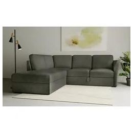 Ecksofa Home Affaire "Lavars, L-Form, Schlafsofa", gr&uuml;n (khaki), B:241cm H:90cm T:226cm, 62% Polypropylene, 38% Polyester, Sofas, Ecksofa, mit Bettfunktion und Stauraum, in zwei verschiedenen Bezugsqualit&auml;ten