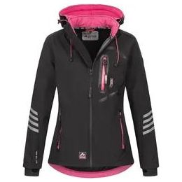 Softshelljacke Arctic Seven "ASNicolia", Damen, Gr. XS, pink (schwarz, pink), Obermaterial: 96% Polyester, 4% Elasthan; Innenseite: 100% Polyester, Jacken Softshelljacke, funktionale Outdoorjacke mit abnehmbarer Kapuze