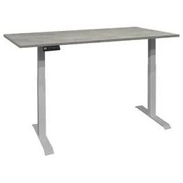 M&auml;usbacher Schreibtisch M&Auml;USBACHER "Big System Office", silber (silber, beton, silber, beton), B:120cm, Tische, Schreibtisch, Breite 120 cm, elektrisch h&ouml;henverstellbar