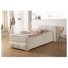 Boxbett Home Affaire "Chelles", beige (beige, natur), B:107cm L:225cm, Komplettbetten, inkl. Topper und Bettkasten