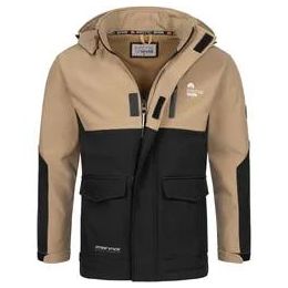 Softshelljacke Arctic Seven "ASRenaldoo", Herren, Gr. 5XL, beige (beige, schwarz), Obermaterial: 96% Polyester, 4% Elasthan; Innenseite: 100% Polyester, Jacken Softshelljacke, sportliche Funktionsjacke